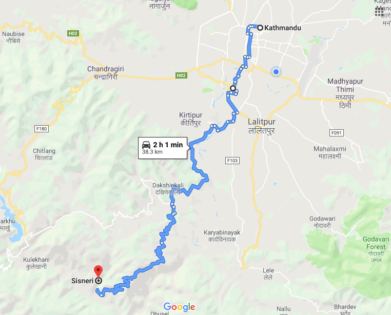 Sisneri Map | Nepal Visit Info